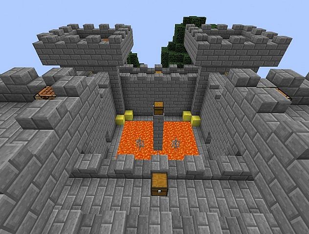 Skywars Map Schematic: Lava Castle 4 Players Minecraft Map