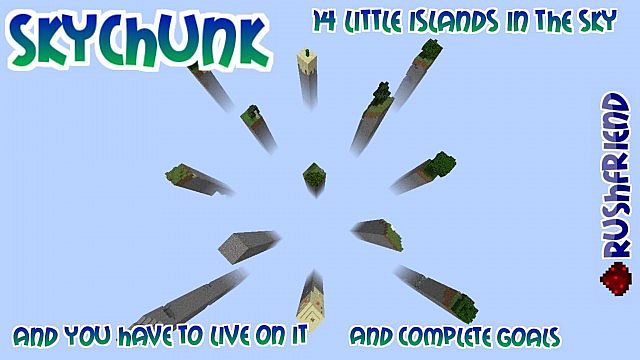 SkyChunk: Survival on 14 little chunks of land in the sky. Minecraft Map