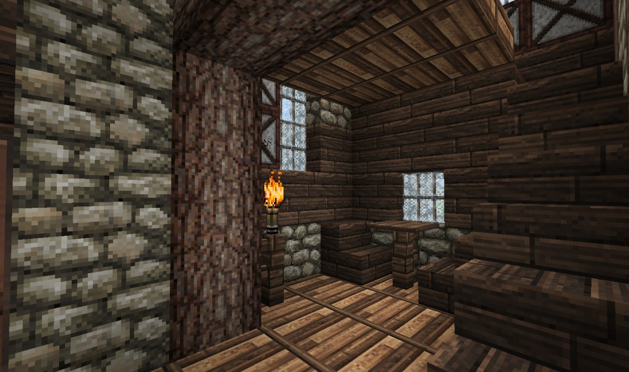 Medieval Cottage with Wood Shed 11x14 Plot Minecraft Map