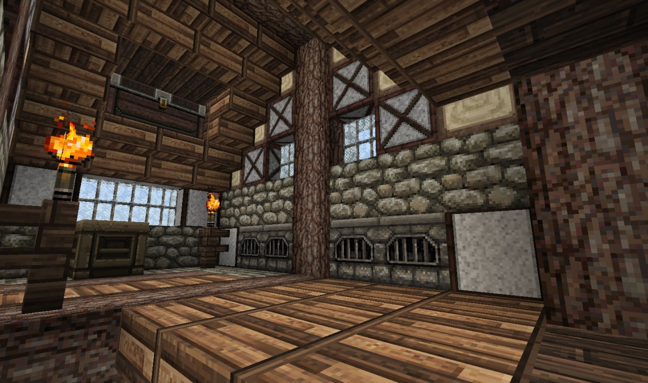 Medieval Cottage with Wood Shed 11x14 Plot Minecraft Map
