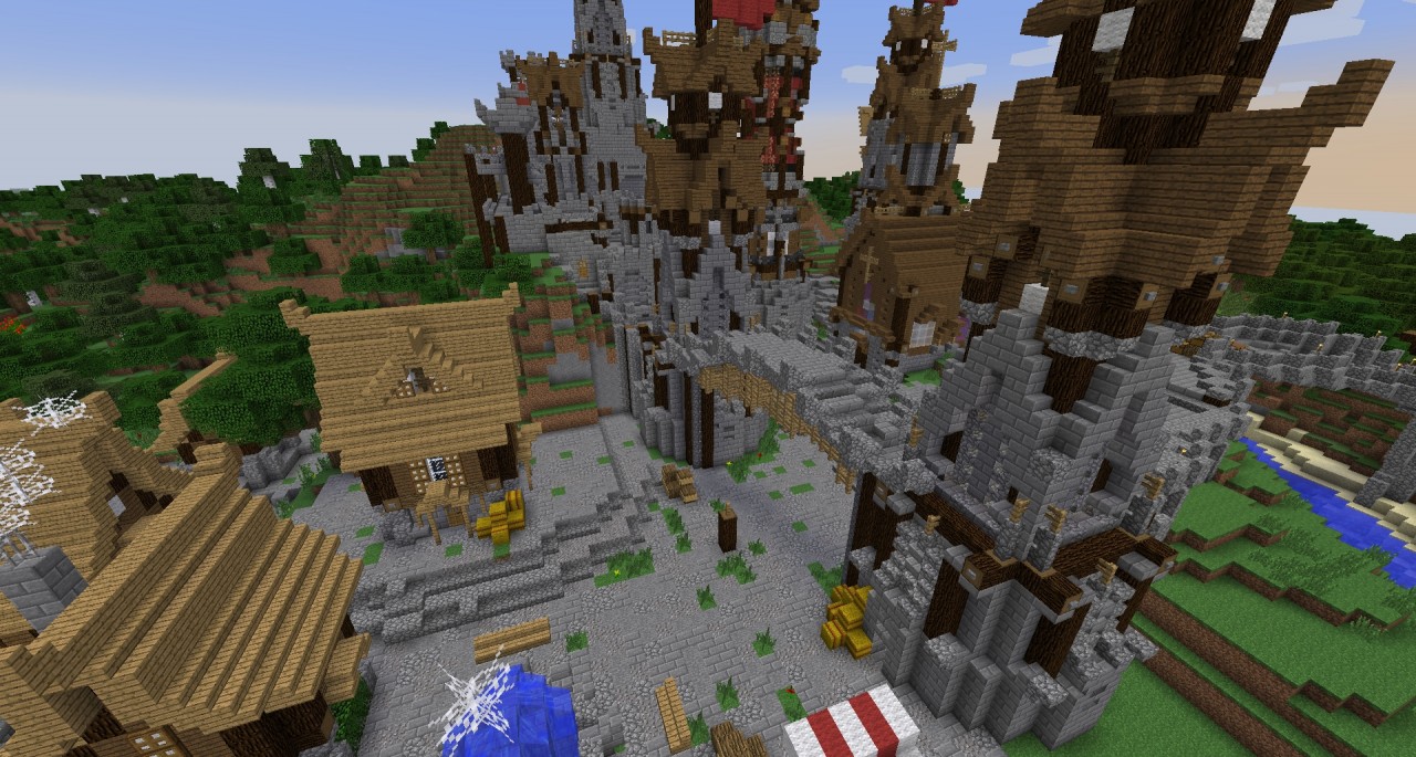 Fire Kingdom Castle and Town Minecraft Map