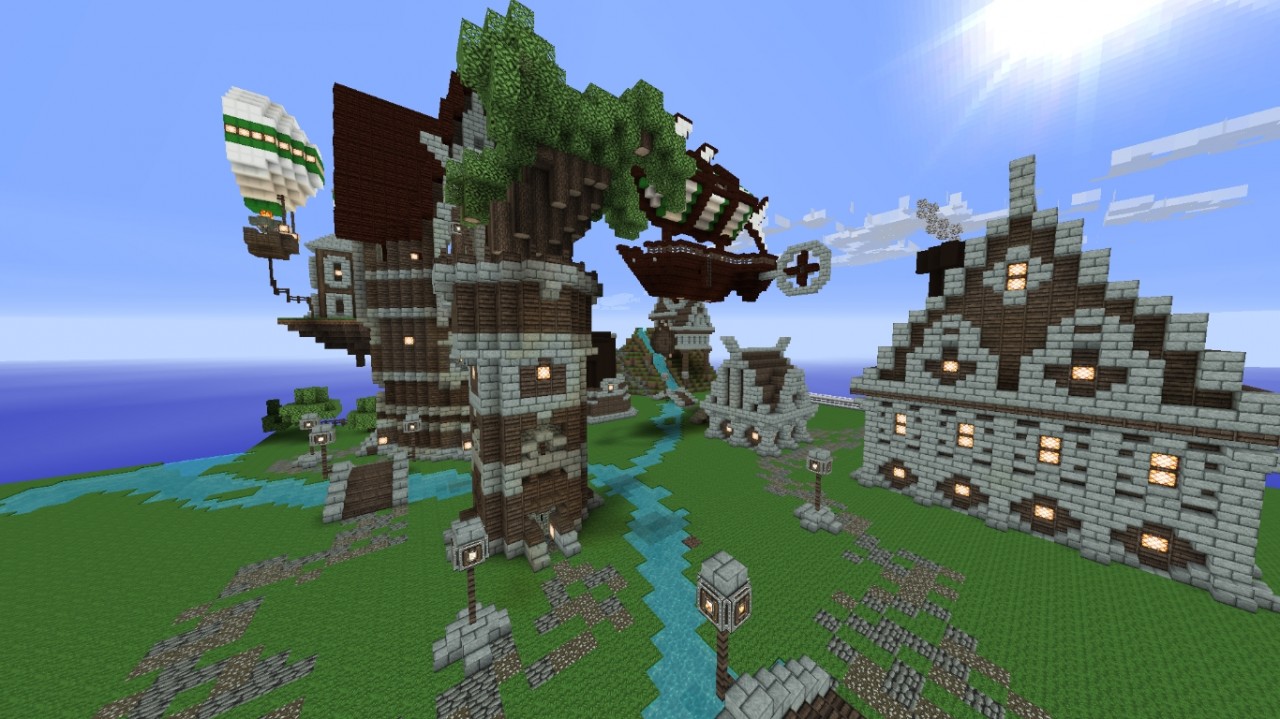 Worldstone Creative Medival/Steampunk Plot Minecraft Map
