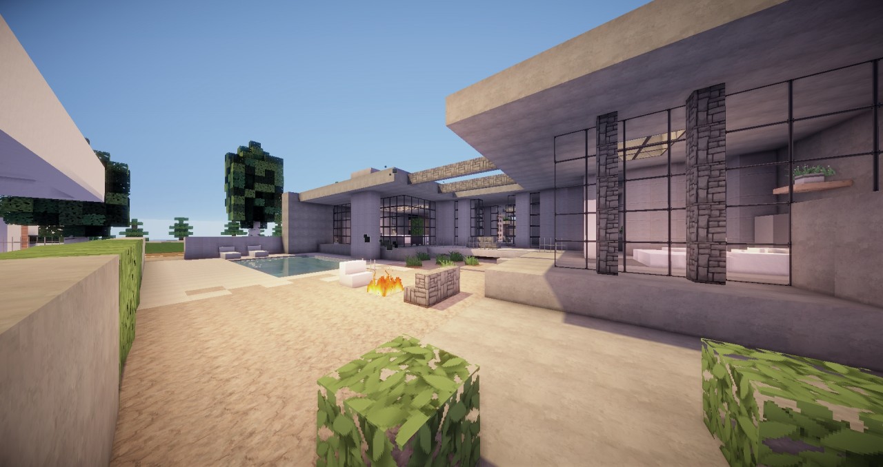 Concrete Contemporary Home | Teh Minecraft Map
