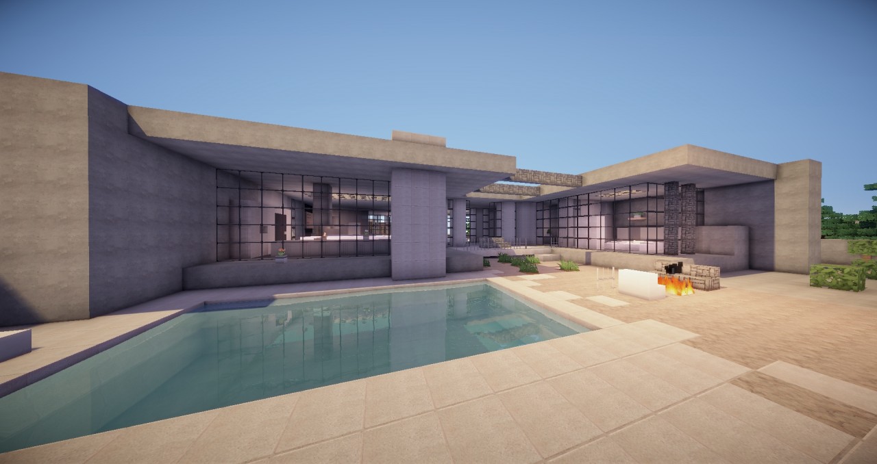 Concrete Contemporary Home | Teh Minecraft Map
