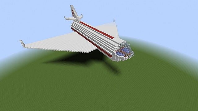 Two-Storied Giant Airplane Minecraft Map