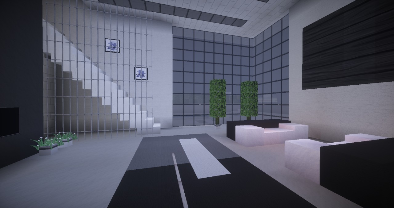 White | Contemporary house Minecraft Map