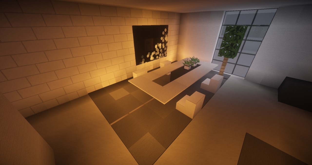White | Contemporary house Minecraft Map