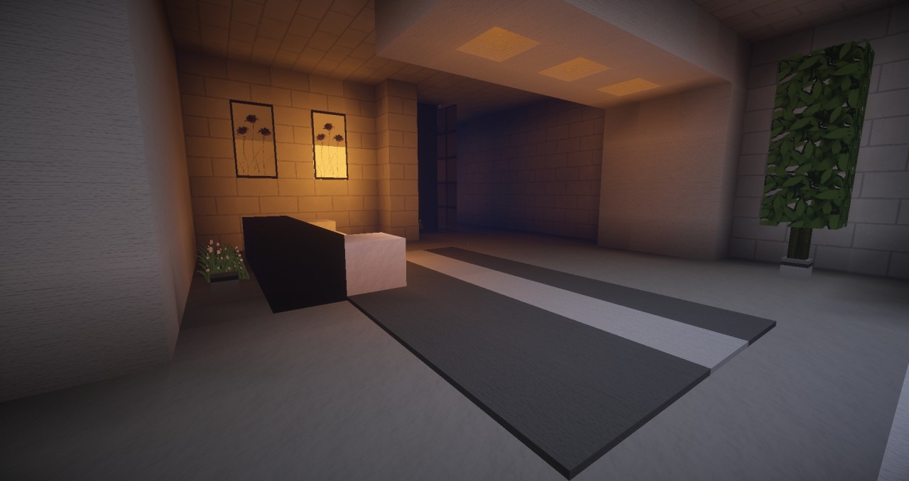 White | Contemporary house Minecraft Map