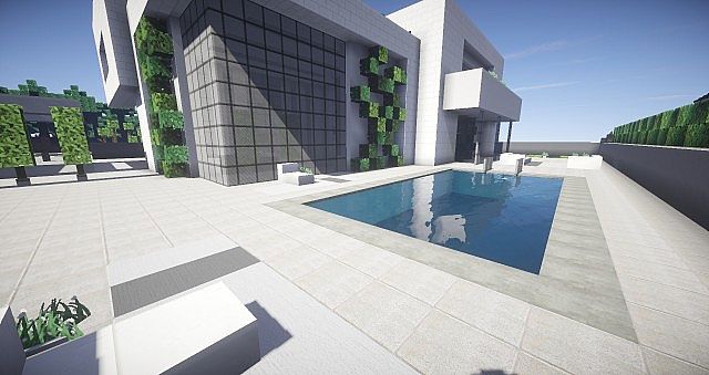 White | Contemporary house Minecraft Map