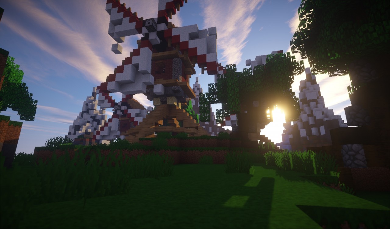 Teravita a flying windmill Island Minecraft Map