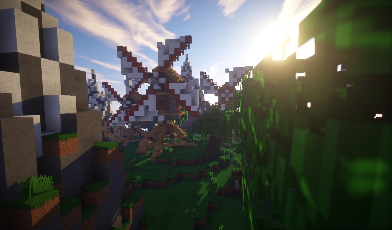 Teravita a flying windmill Island Minecraft Map