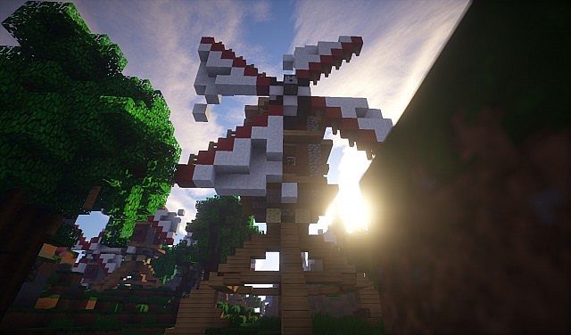 Teravita a flying windmill Island Minecraft Map