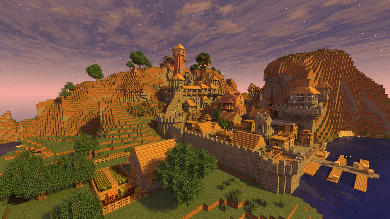 Island with village, tree house and Castle MAP DOWNLOAD Minecraft Map