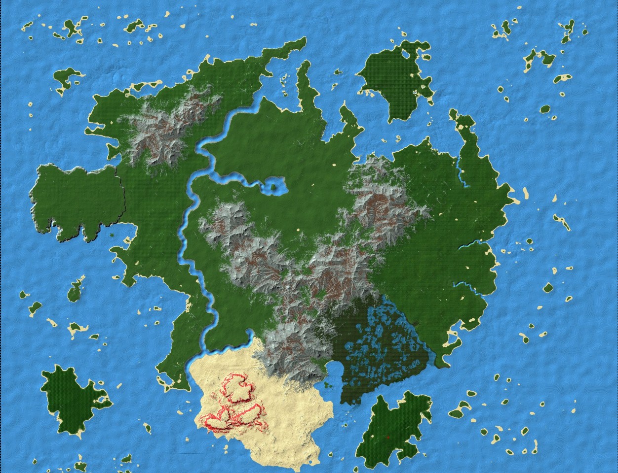 The Continent. World Painter Map. Minecraft Map