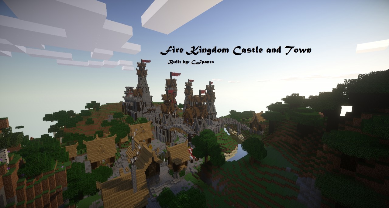 Fire Kingdom Castle and Town Minecraft Map