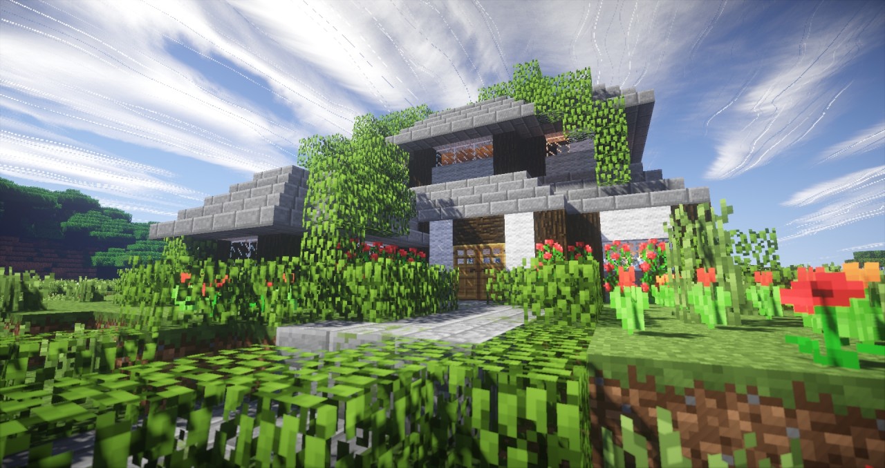Overgrown Modern Home Minecraft Map