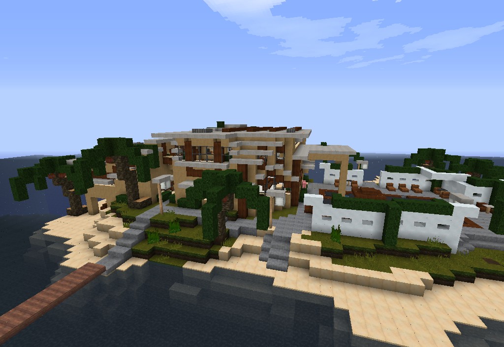Tropical Beach/Island Home Minecraft Map