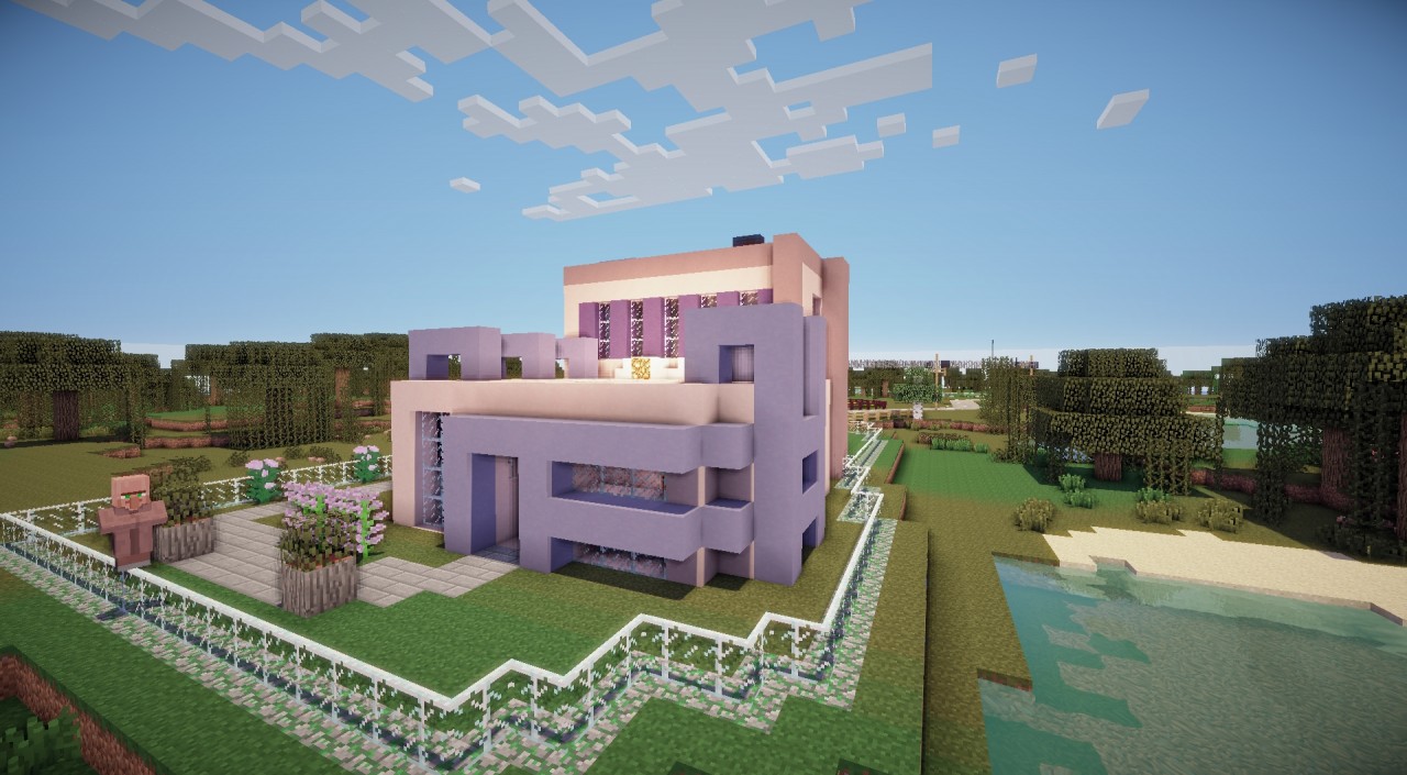 "Blue-Rock" - modern house. Minecraft Map