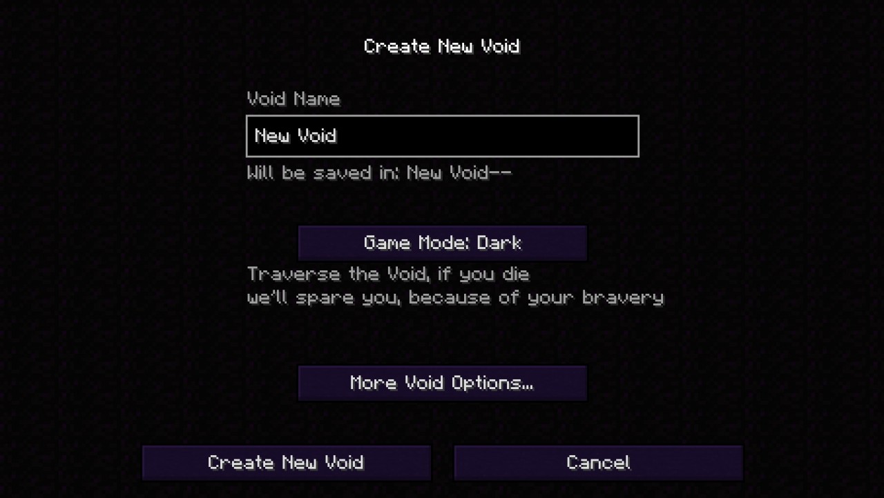 The_Void Minecraft Texture Pack