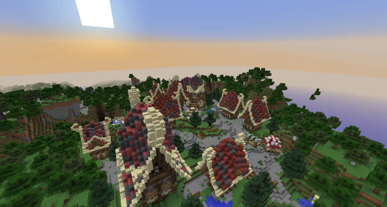 Fire Kingdom Castle and Town Minecraft Map