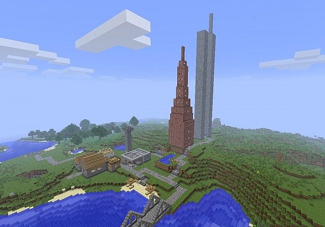 Pueblo junto al río. Minecraft Map