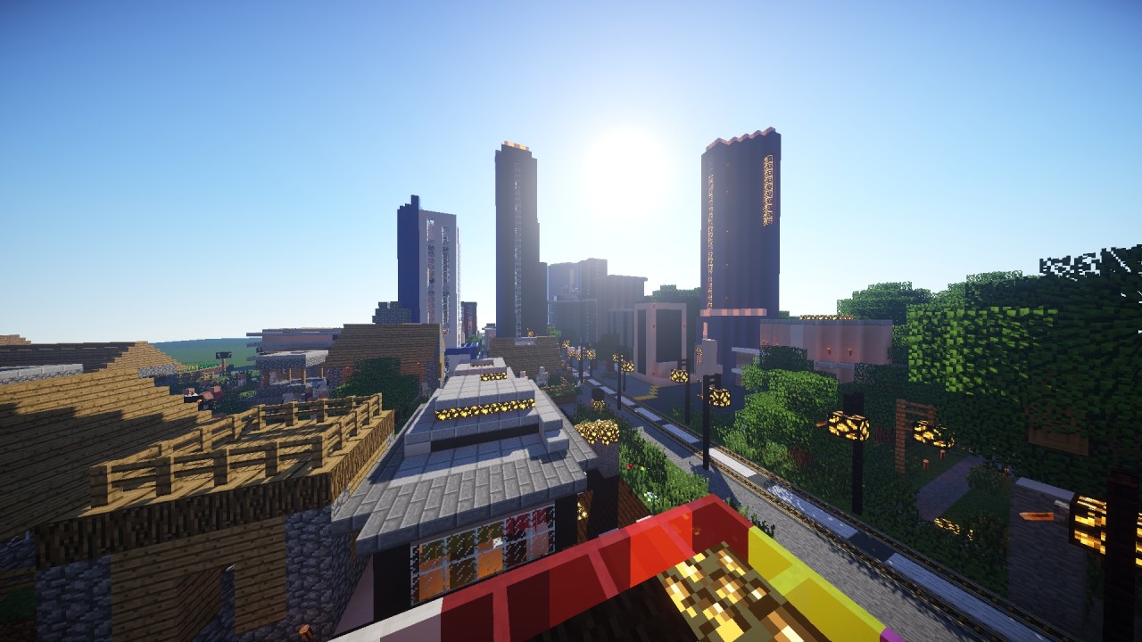Modern City mixed with a village Minecraft Map
