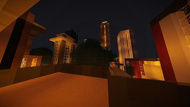 Modern City mixed with a village Minecraft Map