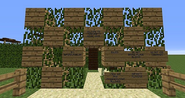 Minecraft Hedge Maze! Minecraft Map