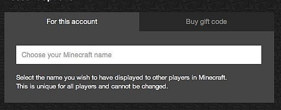 How to select your minecraft name