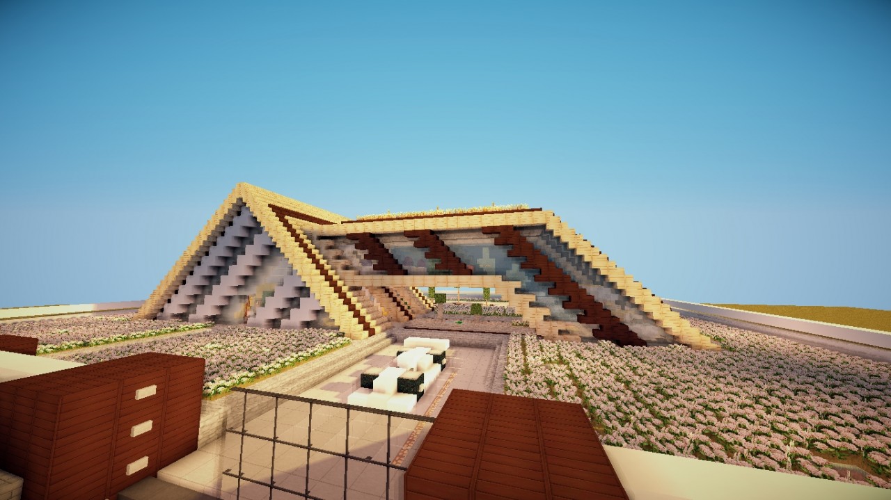 Modern A Frame House + Youtube Video Minecraft Map