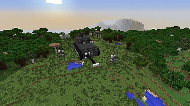Super Tank Destroyer/ Carrier prepares to destroy village Minecraft Map