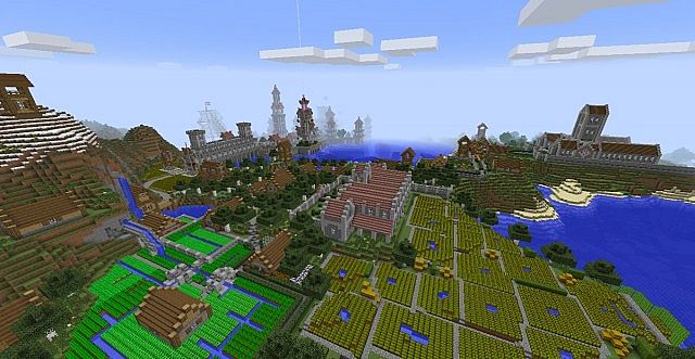 Castle Island with village Minecraft Map