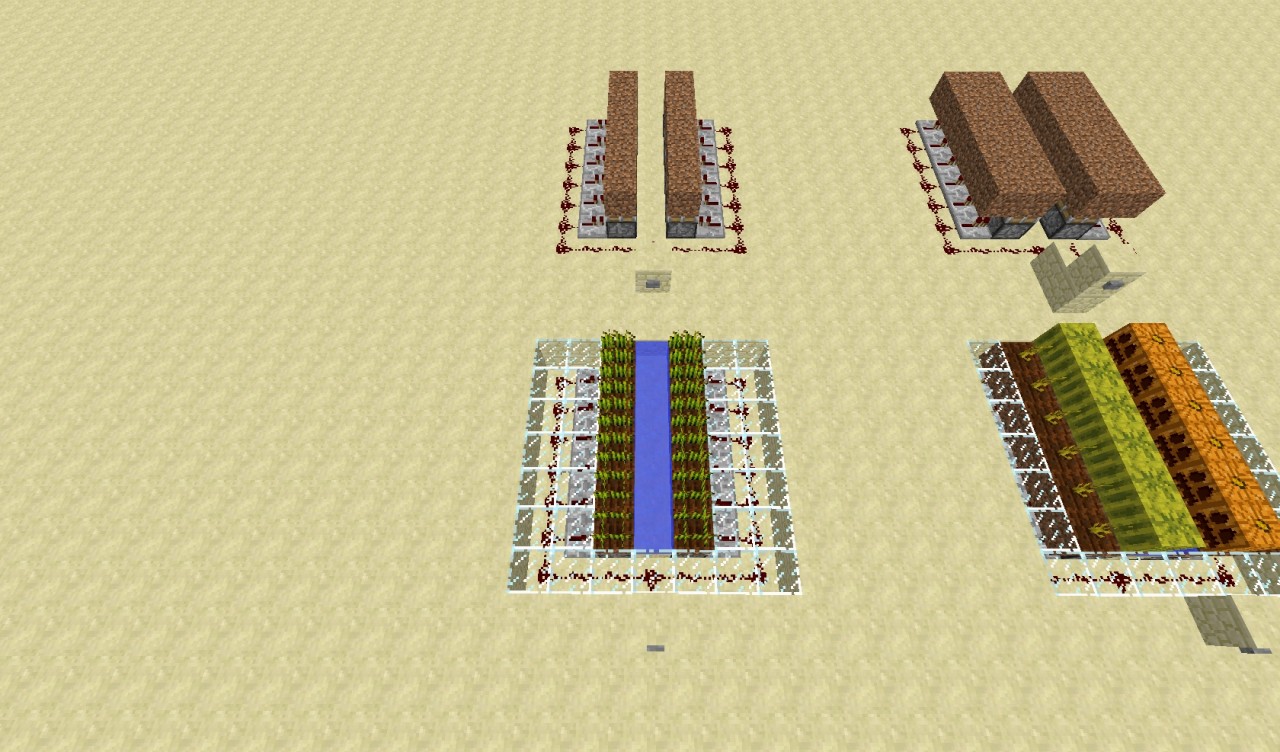 A few automatic redstone farms for all crops (EASY TO BUILD) Minecraft Map