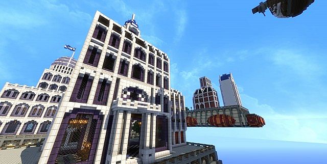 -Aeria- A flying steampunk city Minecraft Map