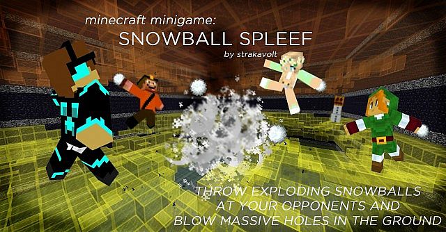 Minecraft Mini-game: SNOWBALL SPLEEF!! [1.8 exploding snowballs ...