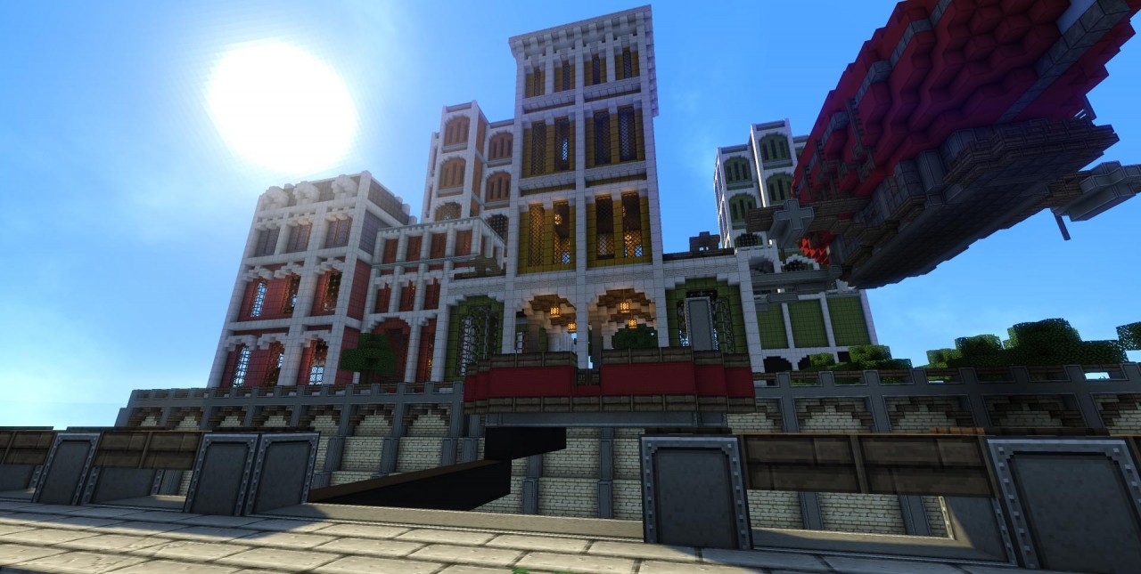 -Aeria- A flying steampunk city Minecraft Map