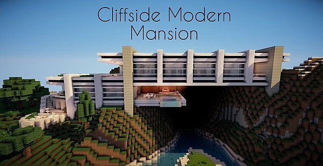 Cliffside Modern Mansion Minecraft Map