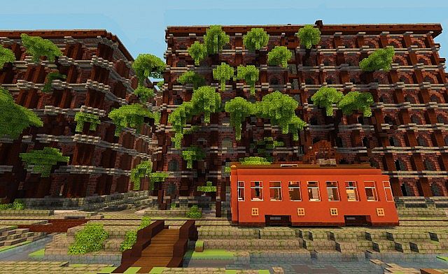 Streetcar in Ruined city Minecraft Map
