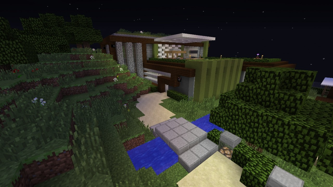 Modern Green House Minecraft Map