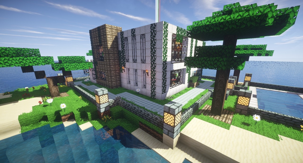 Modern Island Beach House Minecraft Map