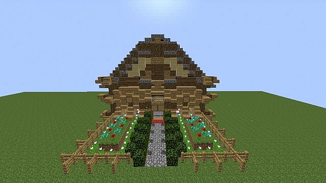 Detailed wood and cobble house/Lodge Minecraft Map