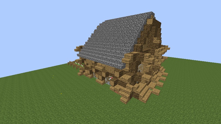 Detailed wood and cobble house/Lodge Minecraft Map
