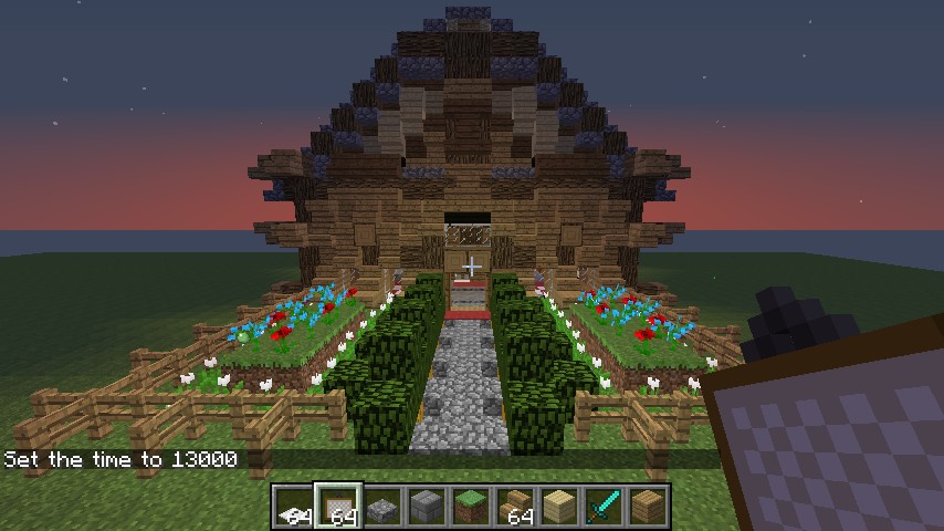 Detailed wood and cobble house/Lodge Minecraft Map