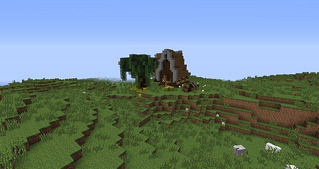 Medieval House + Custom Tree Minecraft Map