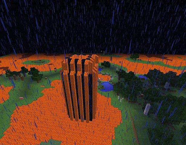 THE LAVA WORLD with a LAVA TOWER Minecraft Map