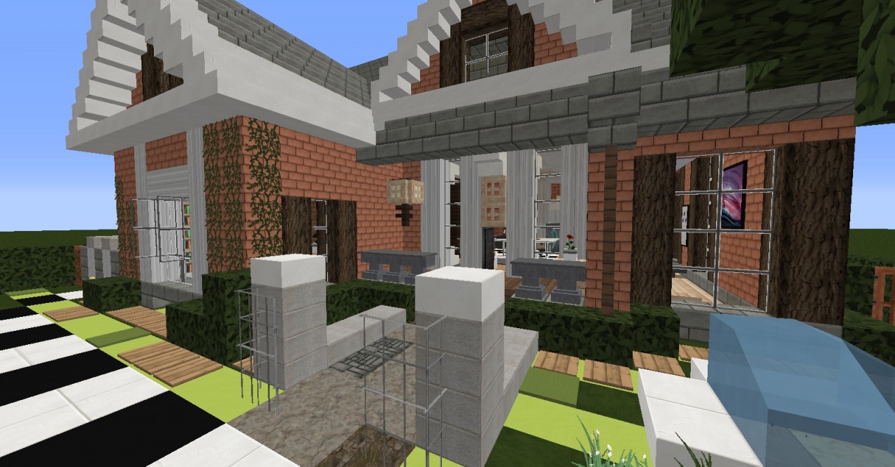 Beautiful brick suburban house [flows HD] Minecraft Map