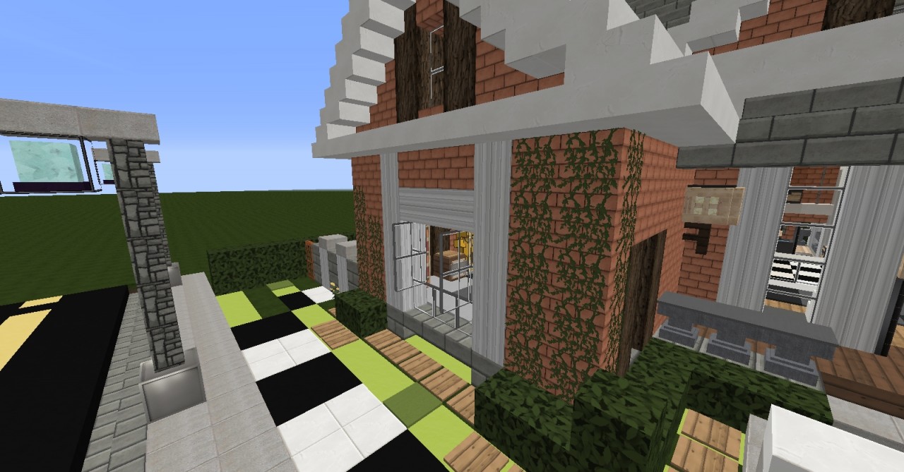Beautiful brick suburban house [flows HD] Minecraft Map