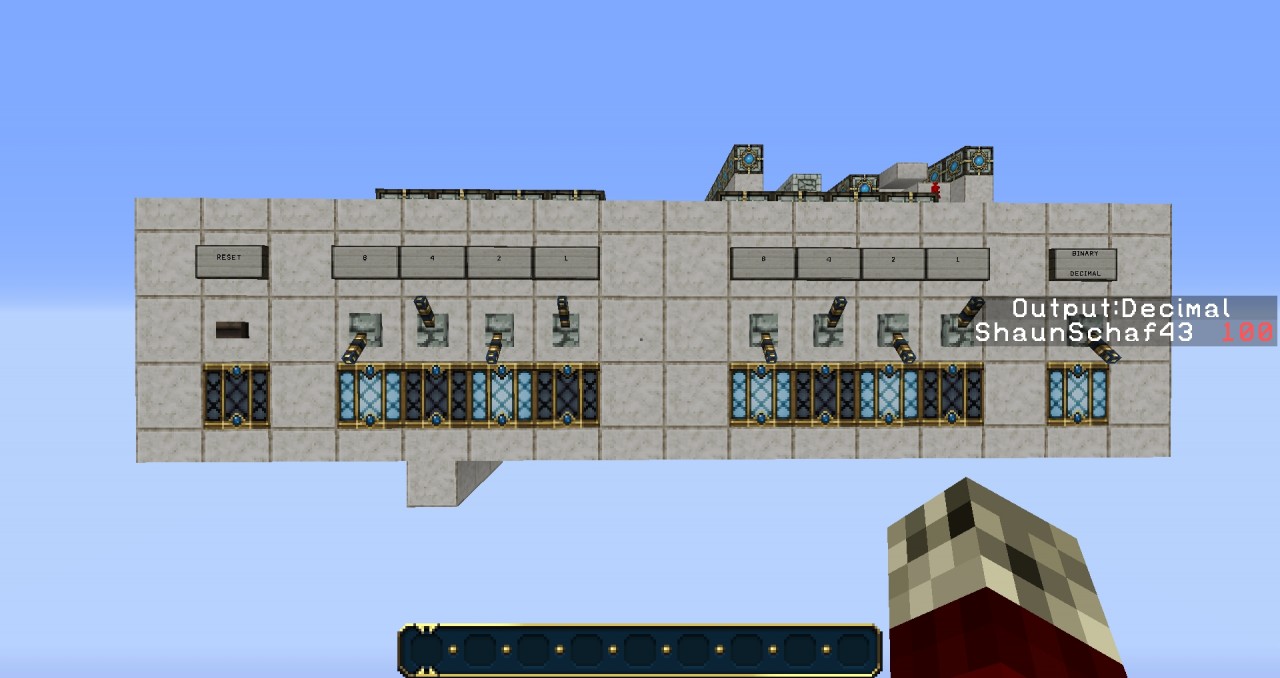4 Bit Binary Multiplikator Minecraft Map