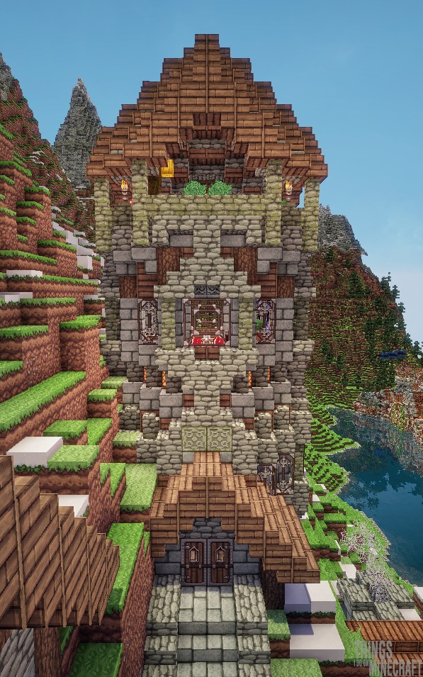 Mountain tower House (with towertop garden) Minecraft Map