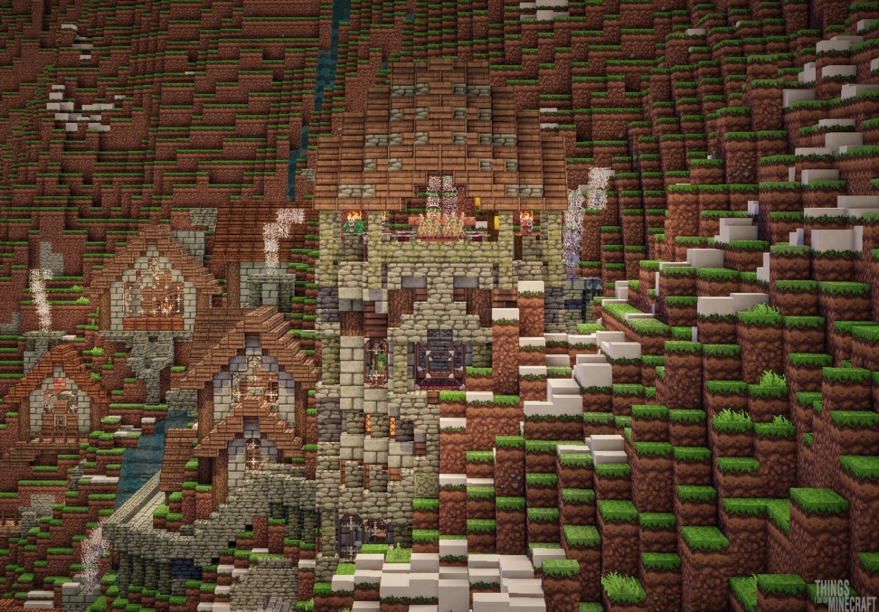 Mountain tower House (with towertop garden) Minecraft Map
